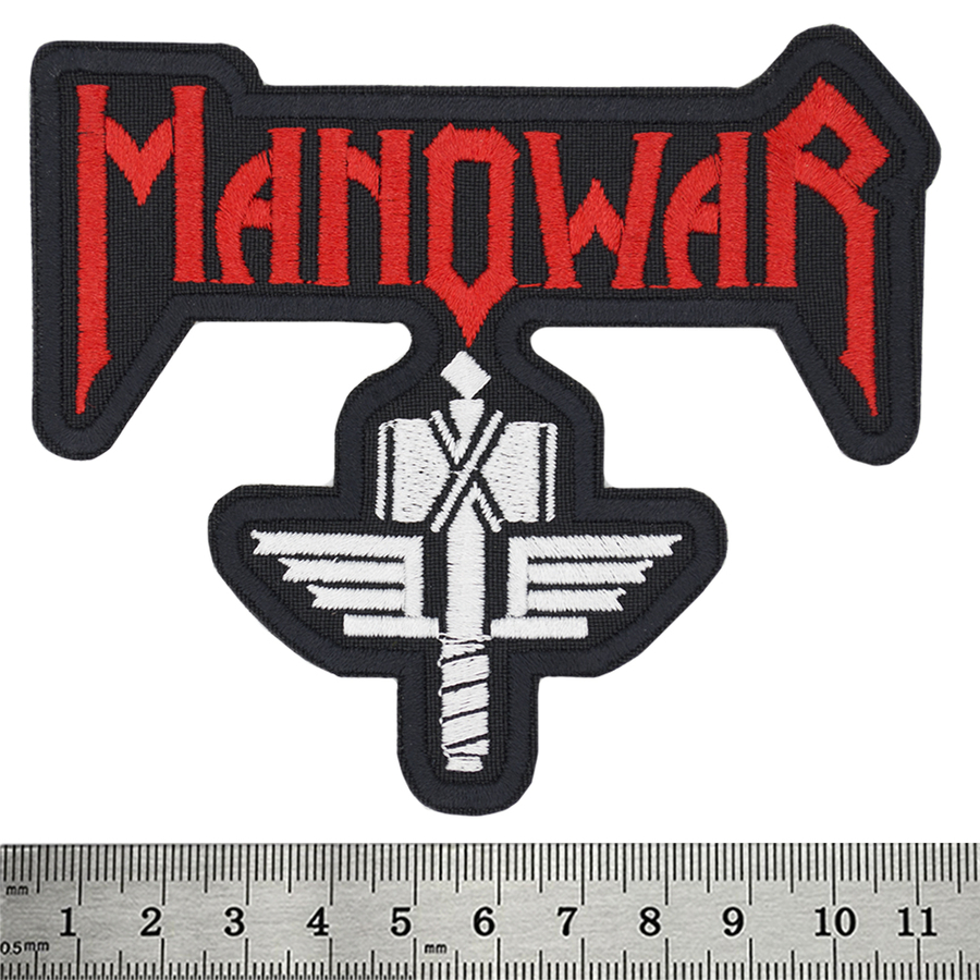 Нашивка Manowar (logo with hammer) фигурная - купить нашивку Manowar в ...